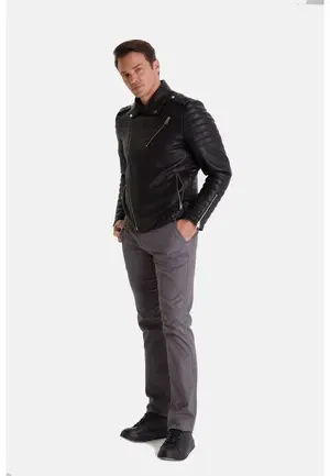 FURNIQ UK Quentin Leather Biker Jacket