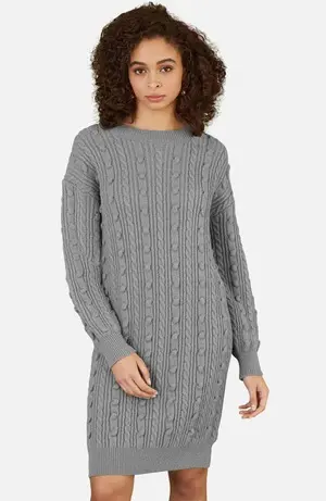 YUMI Cable Knit Tunic Dress