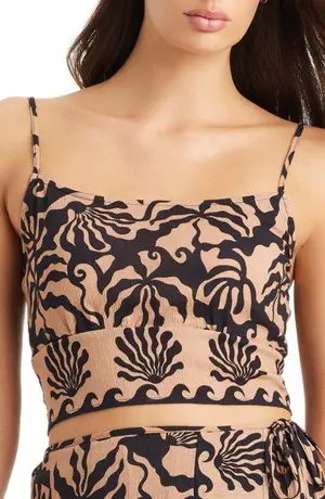Sanctuary Flyaway Tie Back Crop Cover-up Top