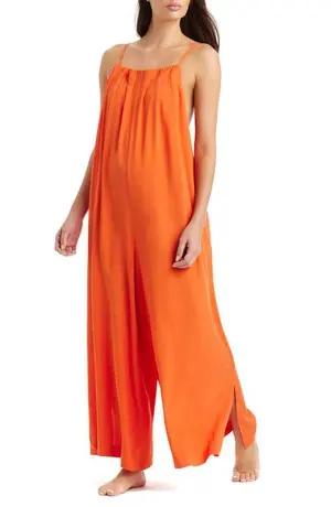 Sanctuary Pleated Cover-up Overalls - Vermillion