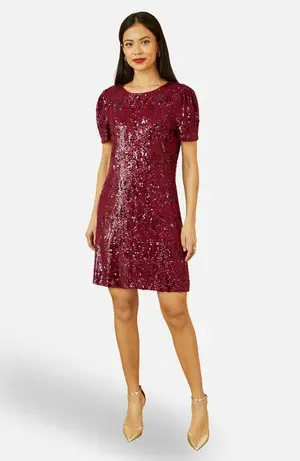 YUMI Sequin Stretch Tunic Mini Dress