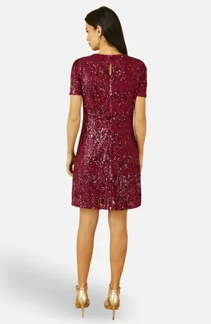 YUMI Sequin Stretch Tunic Mini Dress