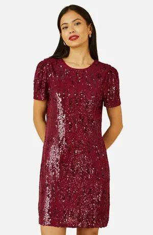 YUMI Sequin Stretch Tunic Mini Dress