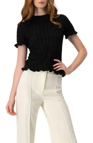 IVONNE Knitted Short Sleeve Blouse