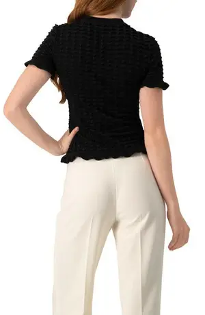 IVONNE Knitted Short Sleeve Blouse