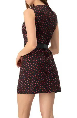 IVONNE Shift Mini Dress With Polka Dot Print