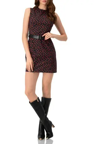 IVONNE Shift Mini Dress With Polka Dot Print