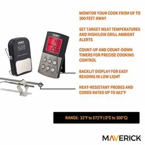 MAVERICK Long Range Wireless Remote Barbeque Thermometer