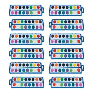 KAPLAN EARLY LEARNING Washable Watercolor Paint Trays Set Of 12 - Multicolored
