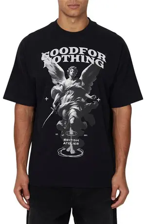 GOOD FOR NOTHING Statue Print Relaxed T-shirt