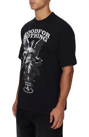 GOOD FOR NOTHING Statue Print Relaxed T-shirt