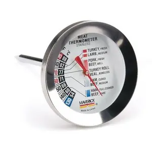 MAVERICK Large Dial Meat Thermometer - Silver