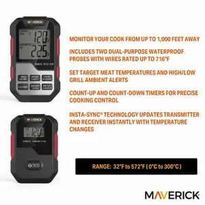 MAVERICK Extended Range Professional Wireless Thermometer And Timer
