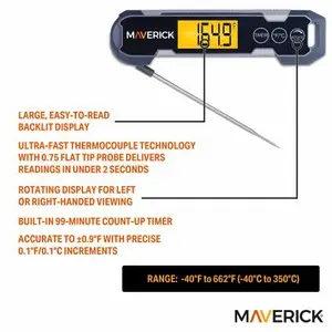 MAVERICK Temp & Time Thermocouple Instant Read Thermometer