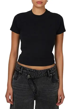 GOOD FOR NOTHING Emblem Slub Baby T-shirt - Black