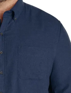 HARBOR BAY BY DXL Big & Tall Solid Flannel Sport Shirt