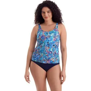 SHAPESOLVER Mastectomy Tankini Swimsuit Top - Bombay