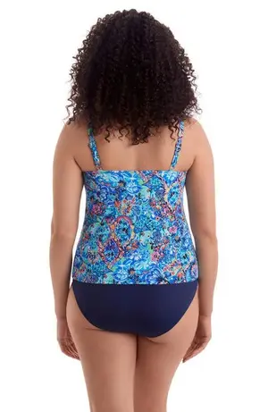 SHAPESOLVER Mastectomy Tankini Swimsuit Top - Bombay