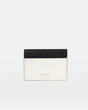 MODHER Credit Card Slip In Grained Leather White