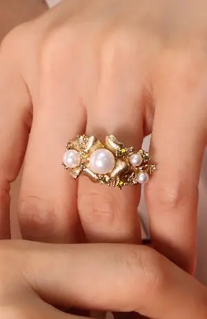 RETRO CHIC Garden Blossom Wide Ring