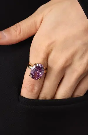 RETRO CHIC Grape Glow Statement Ring