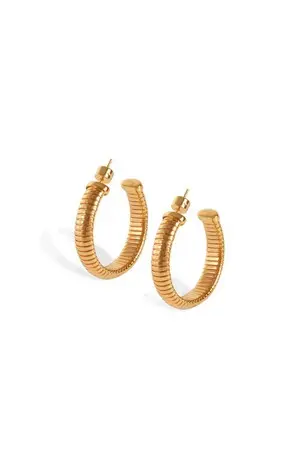 RETRO CHIC Minimalist Hoop Earrings - Gold