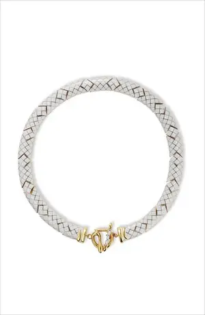 RETRO CHIC Uraeus Necklace - White & Gold