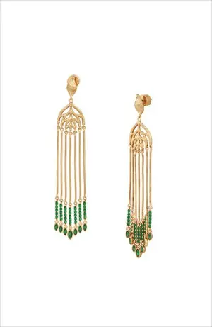 RETRO CHIC Verdant Whisper Tassel Earrings