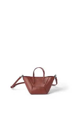 Brunello Cucinelli Calfskin Mini BC Duo Bag Red