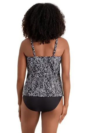 SHAPESOLVER High Neck Tankini Swimsuit Top - Pebble Beach