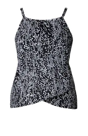 SHAPESOLVER High Neck Tankini Swimsuit Top - Pebble Beach