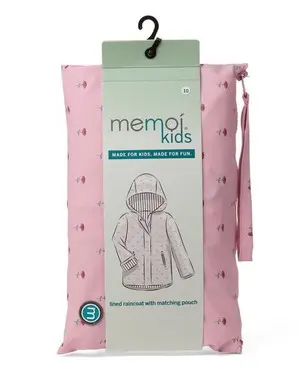 MEMOI Lined Raincoat With Attached Storage Pouch