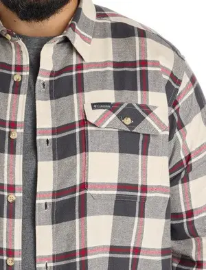 Columbia Big & Tall Flare Stretch Flannel Sport Shirt - Dark Stone