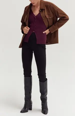 CRESCENT Faux Suede Shirt Jacket