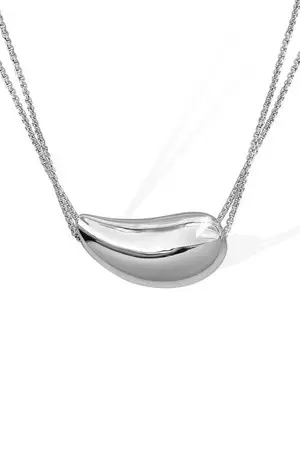 RETRO CHIC Drop Pendant Necklace - Silver