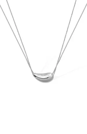 RETRO CHIC Drop Pendant Necklace - Silver