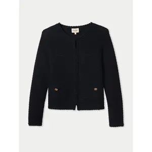 Gobi Cashmere Textured Knit Cashmere Jacket-style Cardigan - Black