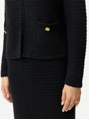 Gobi Cashmere Textured Knit Cashmere Jacket-style Cardigan - Black
