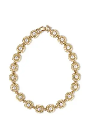 RETRO CHIC Canary Necklace - Gold & White