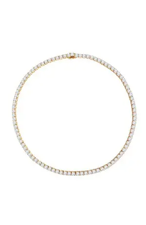 RETRO CHIC Roman Dusk Tennis Necklace - Crystal Clear & Gold