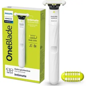 PHILIPS NORELCO Oneblade Intimate Pubic Groomer, Skinprotect Blade - White