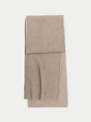 Gobi Cashmere Waffle Knit Cashmere Scarf - Taupe