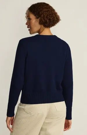 LANDS' END Drifter Modern Jacquard Crew Neck Sweater
