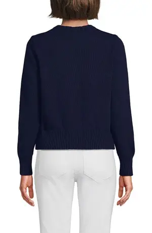LANDS' END Drifter Modern Jacquard Crew Neck Sweater