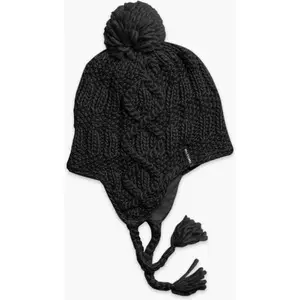 Turtle Fur Merino Wool Gianna Earflap Beanie - Black