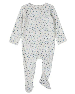 MINIMOI Pointelle Footie - Blue Multi