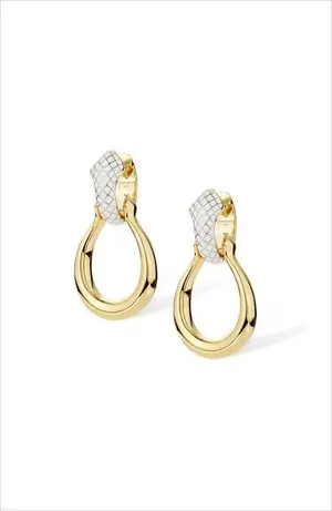 RETRO CHIC Uraeus Earrings - White & Gold