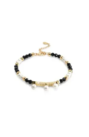 RETRO CHIC Poseidon Bracelet - Black & White & Gold