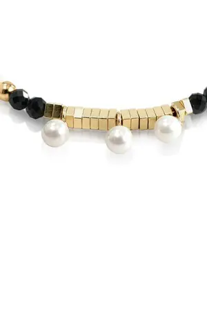 RETRO CHIC Poseidon Bracelet - Black & White & Gold