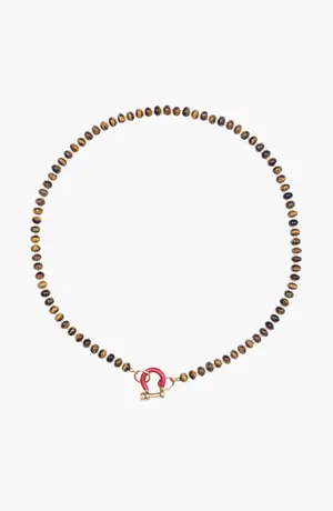 SHOP SPICY DAN Garth Tiger Eye Necklace - Brown